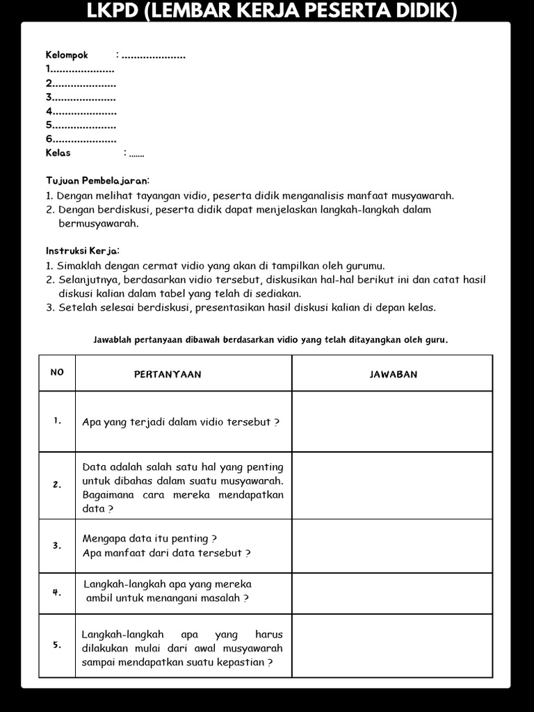 LKPD Musyawarah | PDF