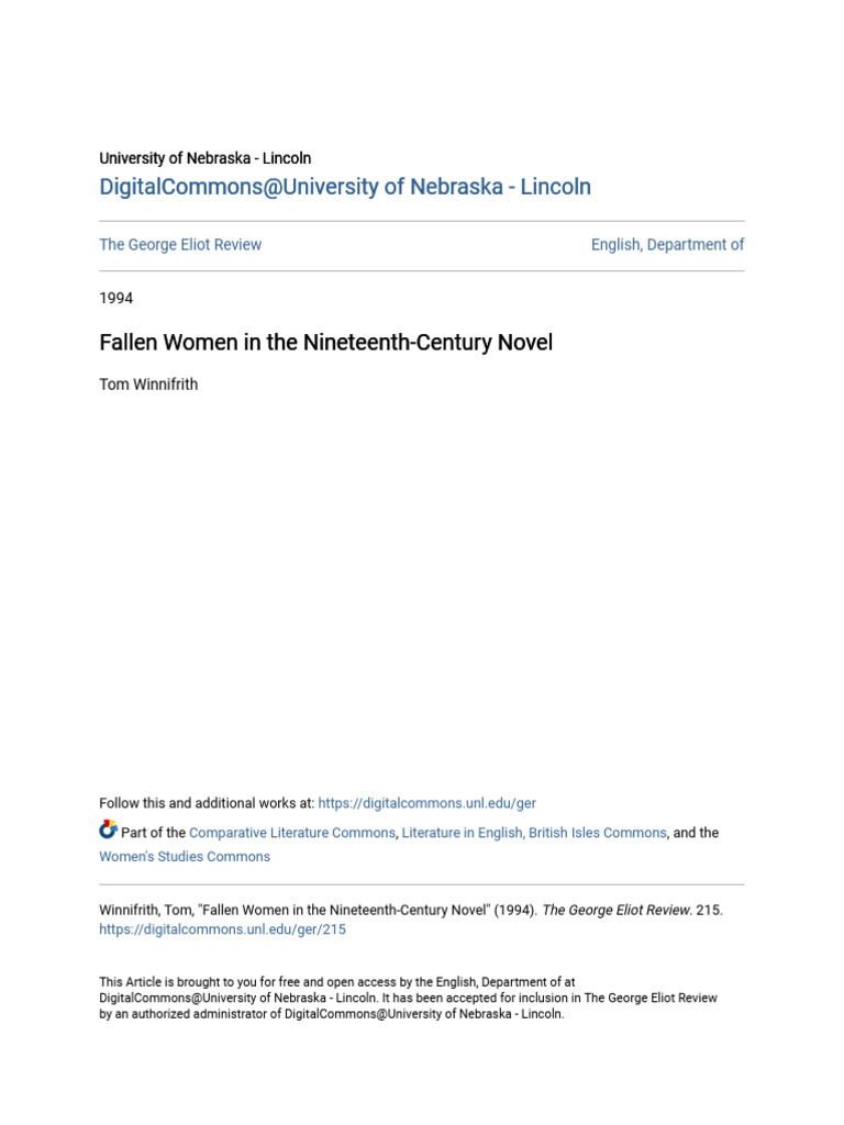 Nineteenth-Century Fallen Women Analysis | PDF | Victorian Literature ...