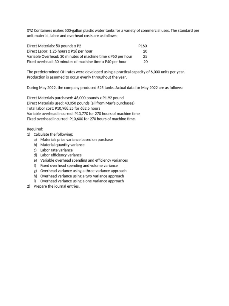 FA1+ +Computing+Variance+and+Journalizing+of+Entries | PDF