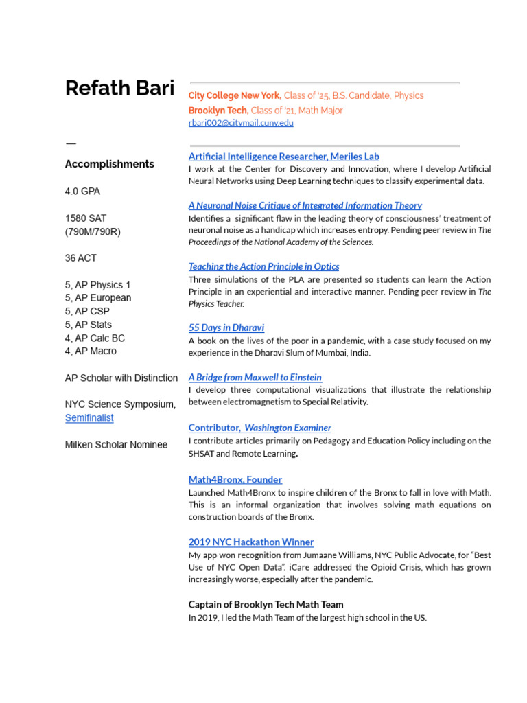 Refath Bari - Jan '21 Resume | PDF