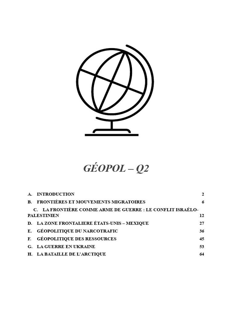 Notes de Cours - Géopol | PDF