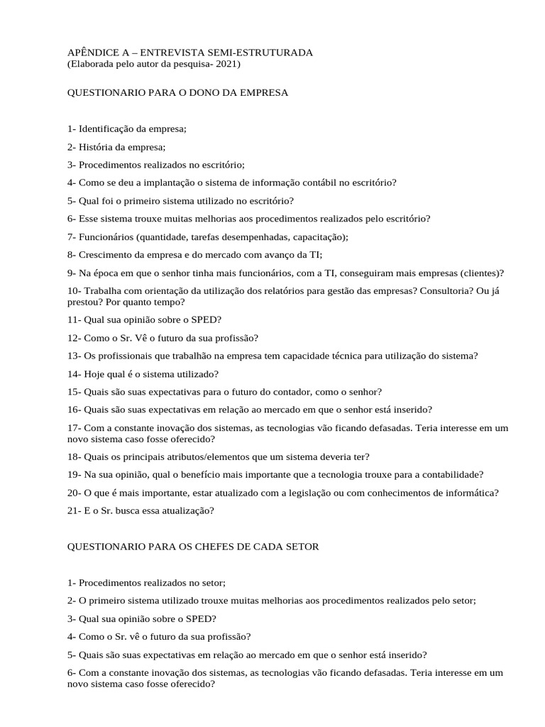 Questionario v1 | PDF