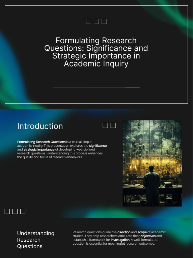Slidesgo Formulating Research Questions Significance and Strategic ...