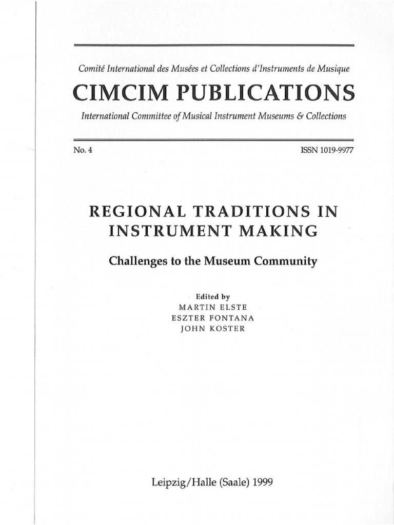 Publication No. 4 1999 Regional Traditions in Musical Instrument Making ...