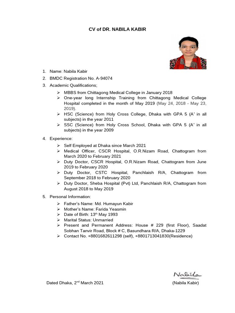 CV Nabila-Job 07102020 | PDF