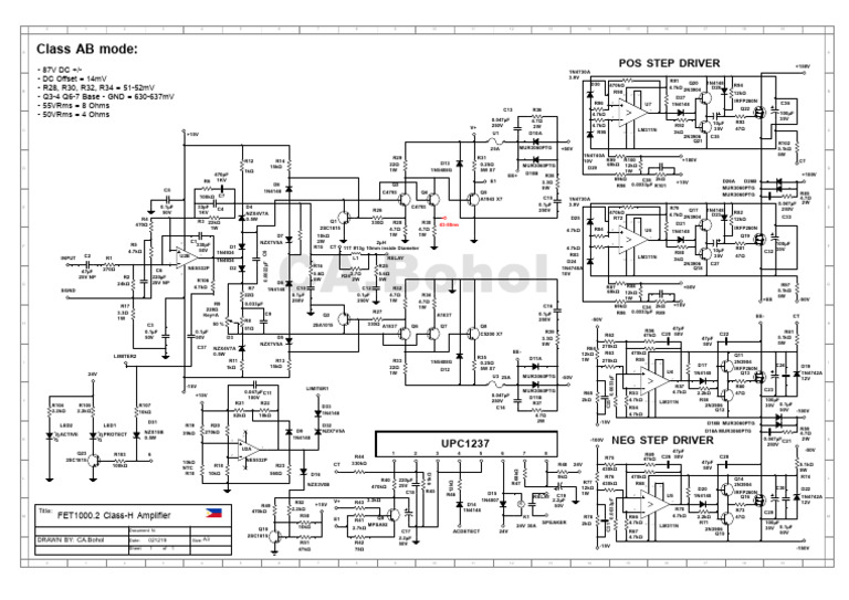 FET1000.2 Power AMP Schematic | PDF