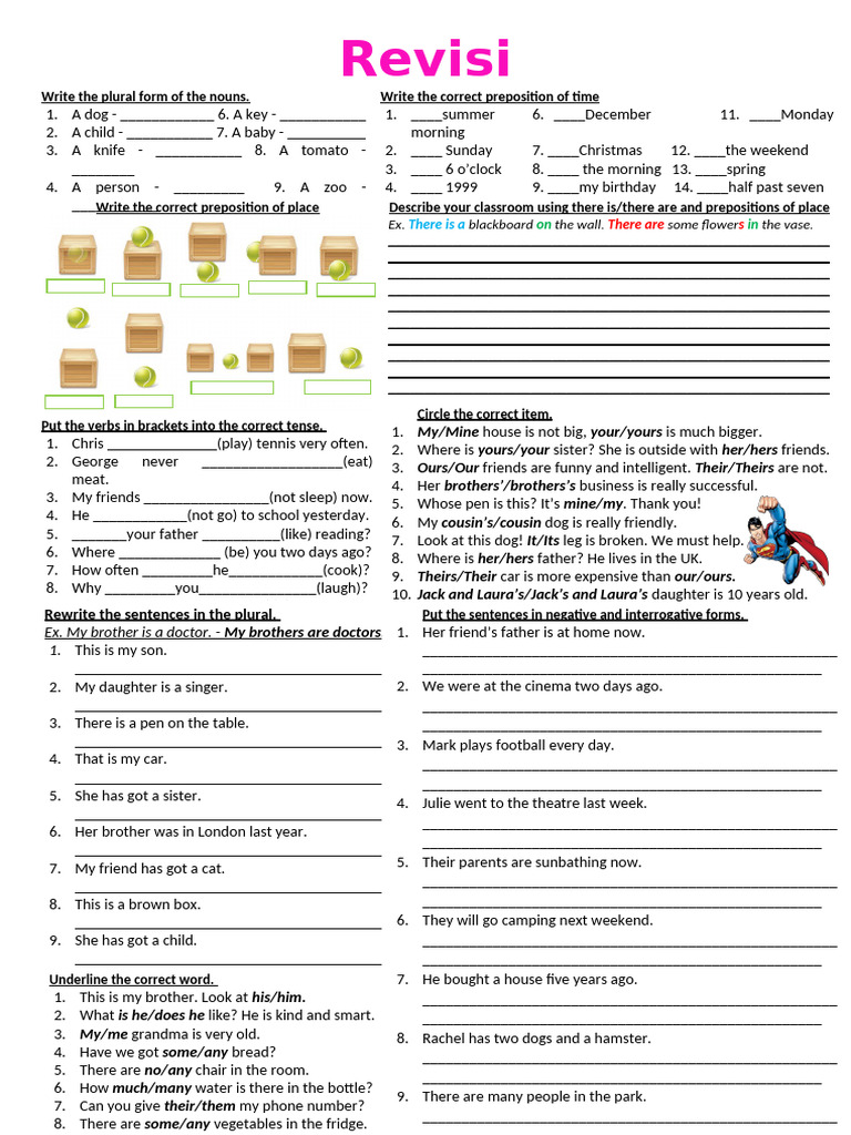Revision Elementary Grammar Drills - 106630 | PDF