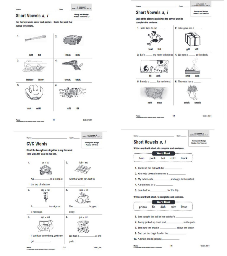 Activities Spelling and Phonics Lesson 1 | PDF