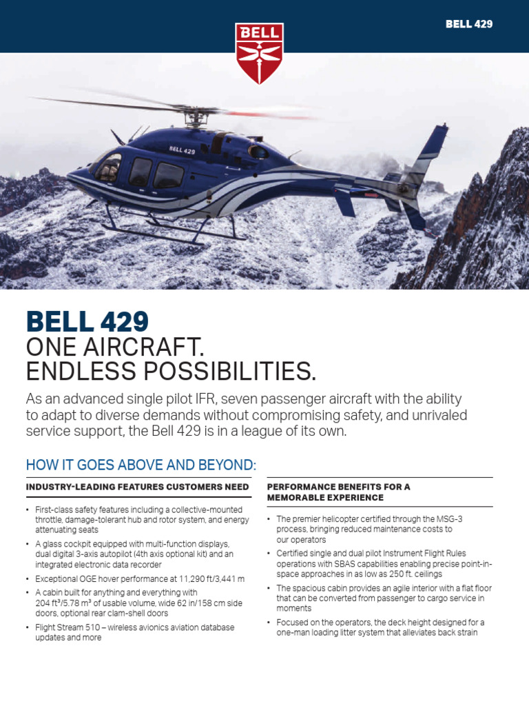 Bell 429 Fact Sheet | PDF