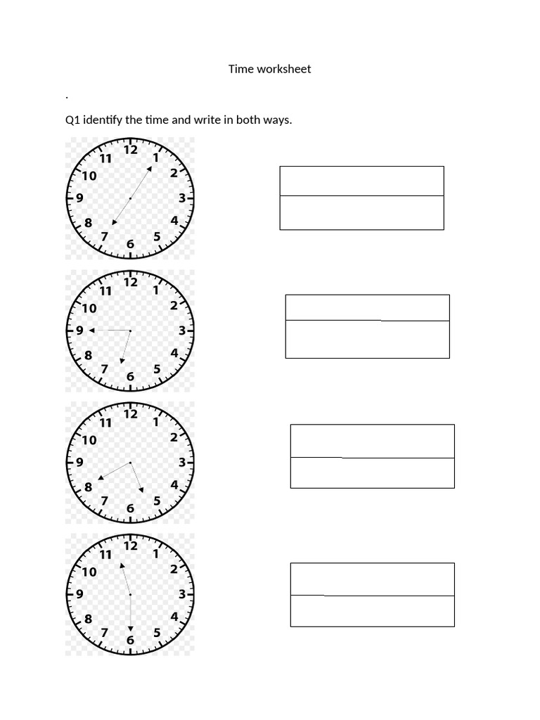 Time worksheet | PDF