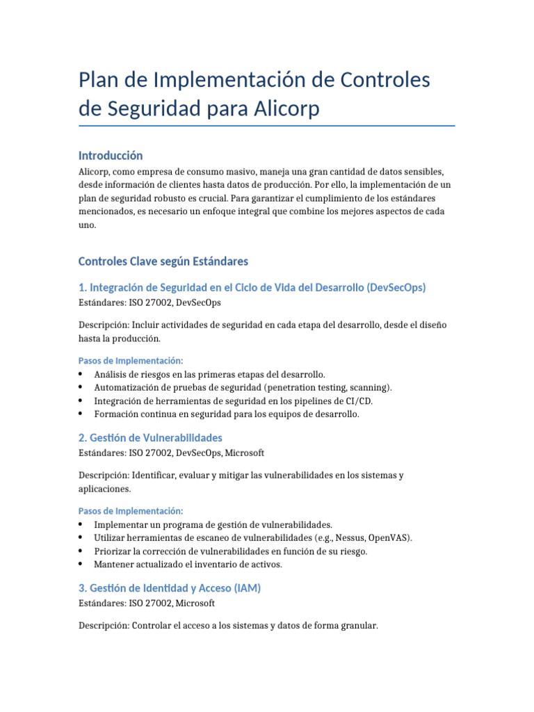 Plan de Implementacion Alicorp | PDF