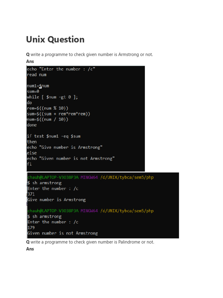 Unix Question | PDF