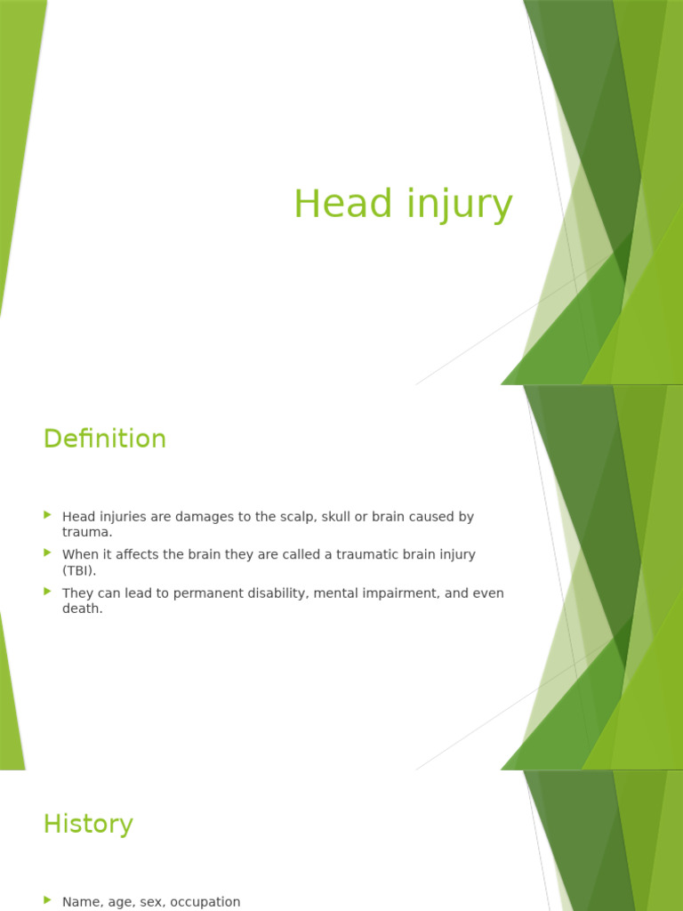 Head Injury Presentation | PDF