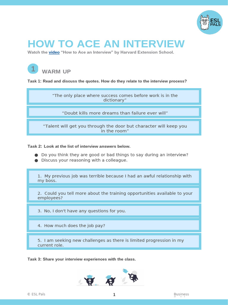 (SV) How To Ace An Interview | PDF | Job Interview | Career & Growth