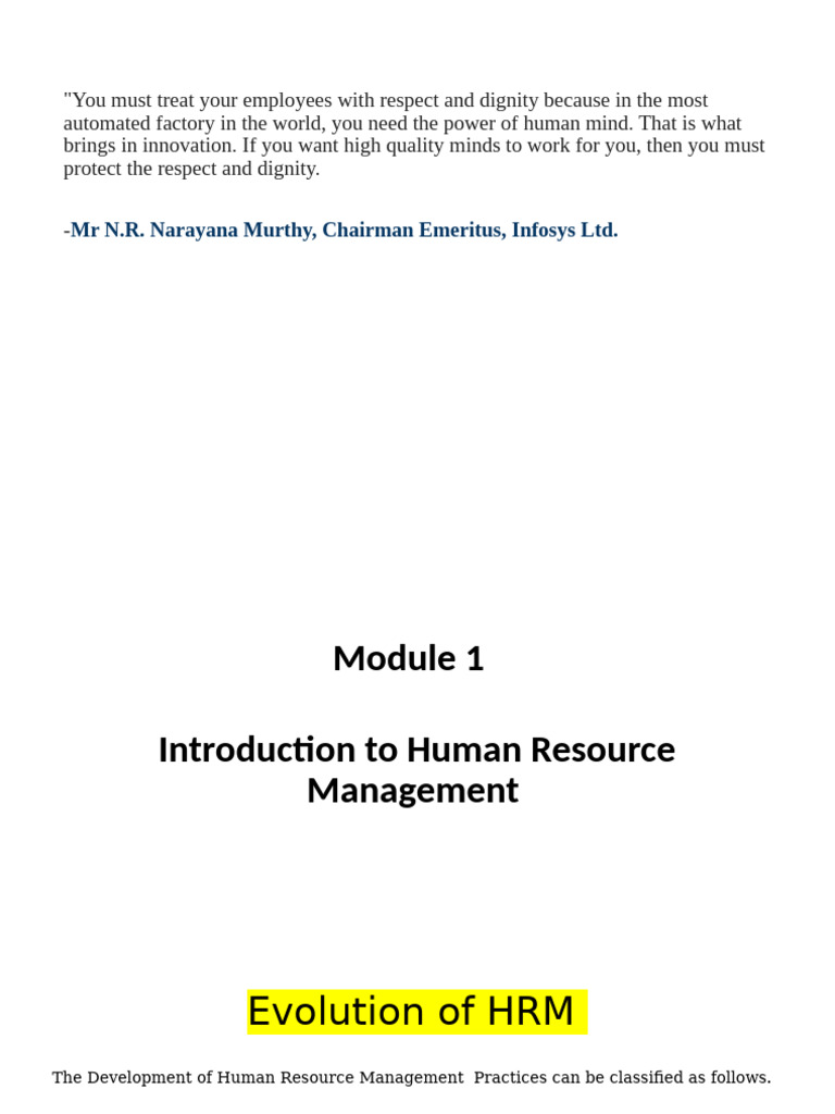 Evolution of HRM - Edited Final | PDF