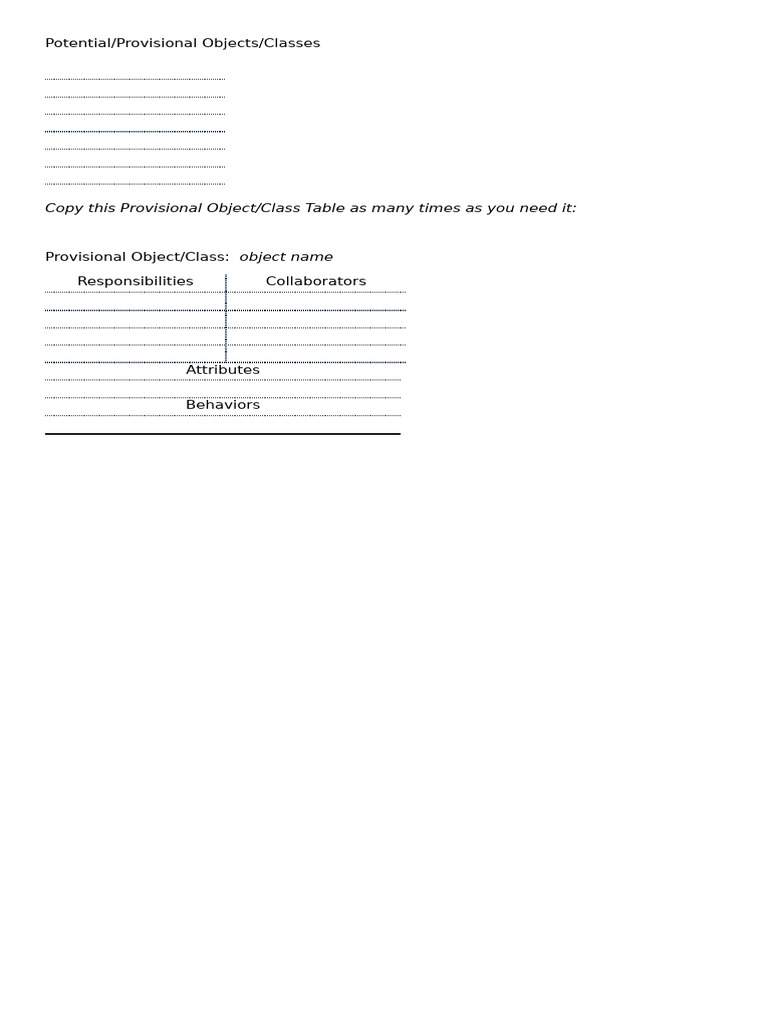 CRC With Behaviors Worksheet | PDF