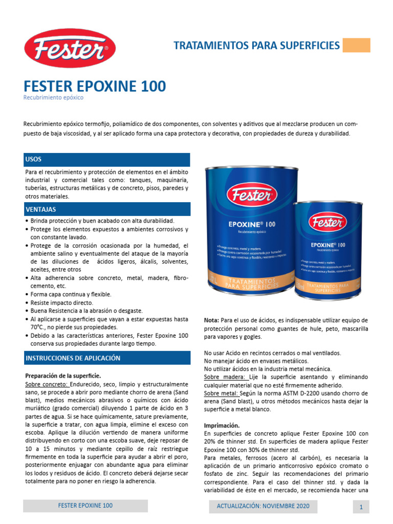 Fester Epoxine 100 Fester MX | PDF