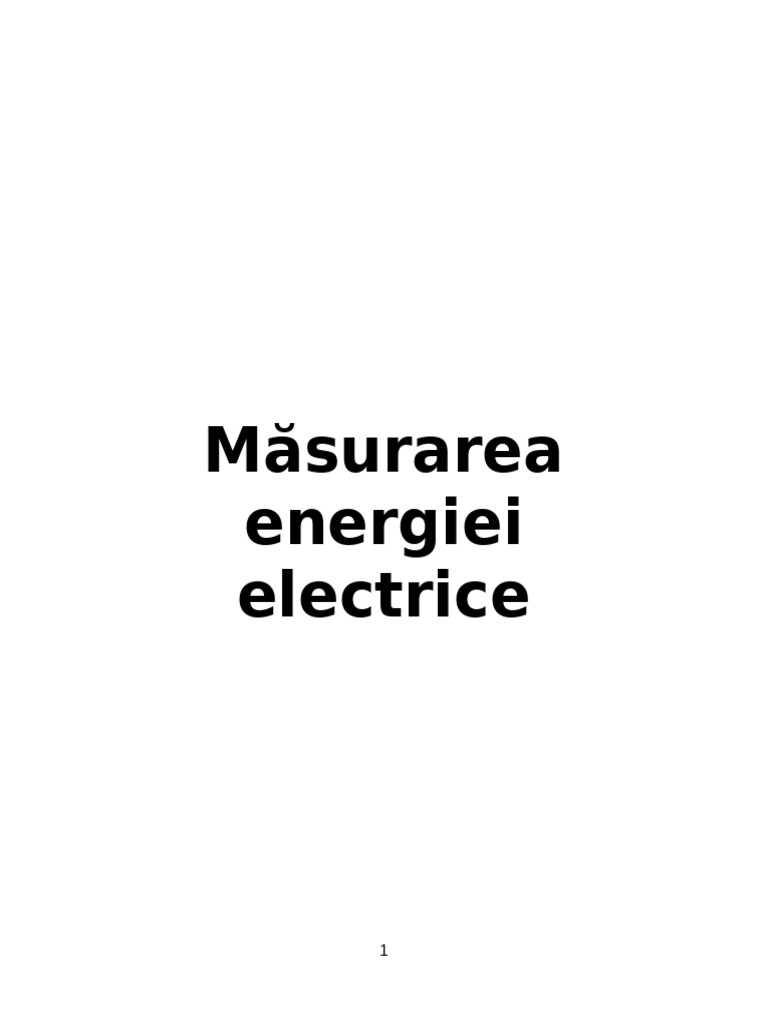 Masurarea Energiei Electrice | PDF