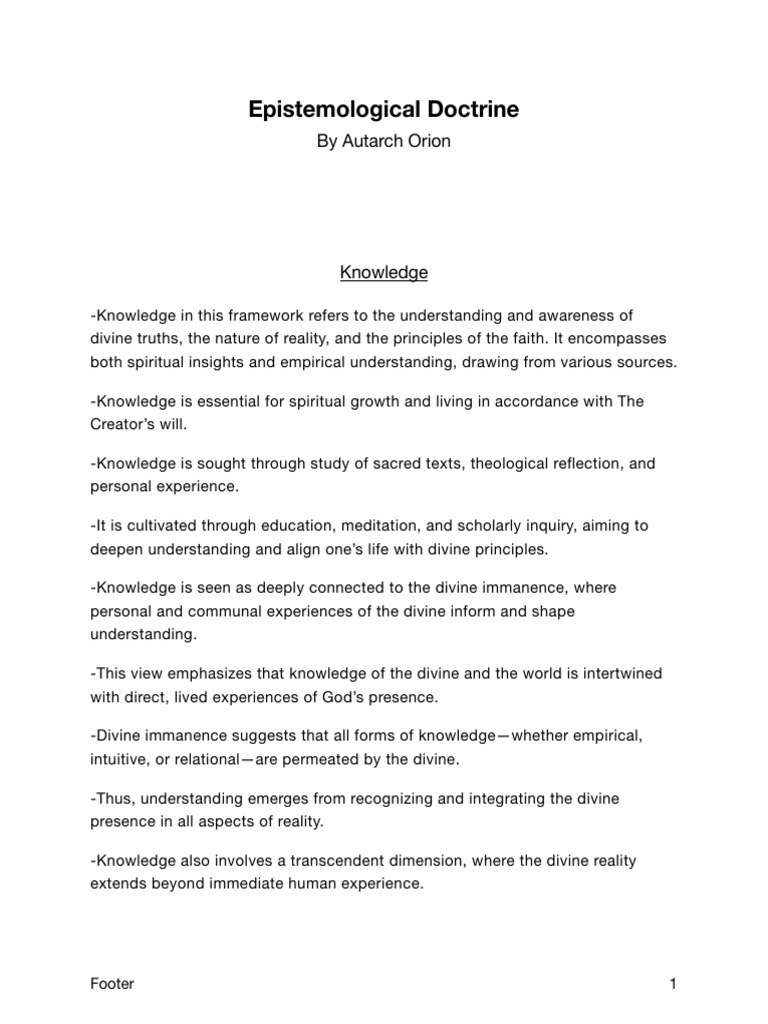 Epistemological Doctrine | PDF