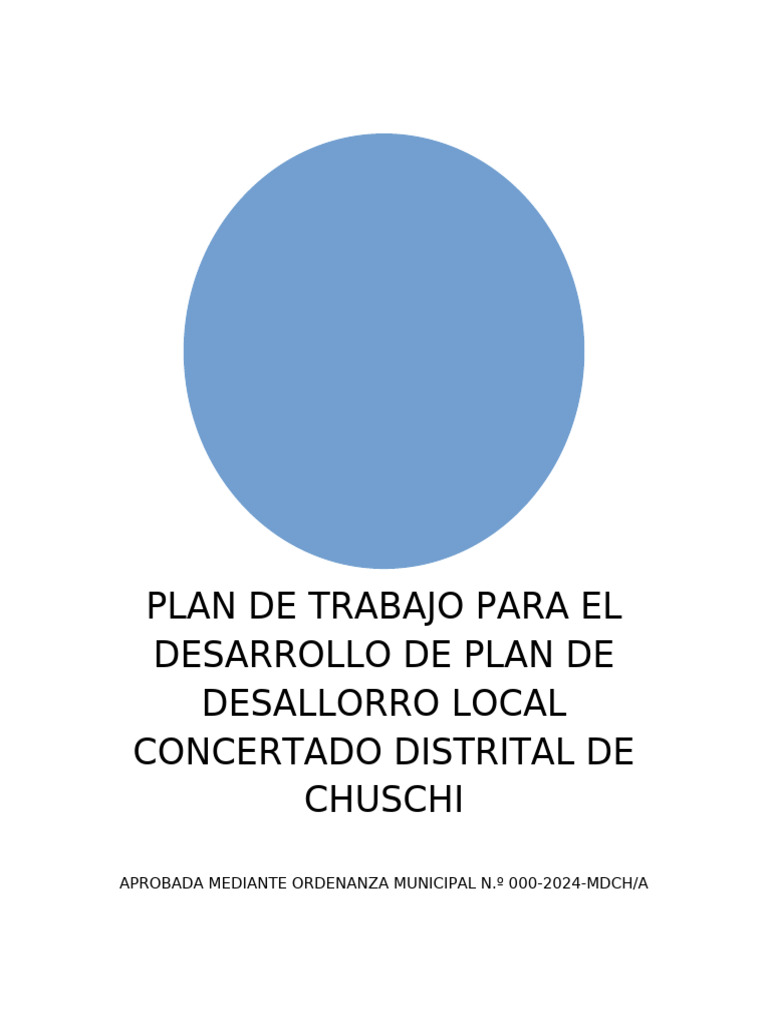 Plan de Trabajo para PDLC Chuschi | PDF