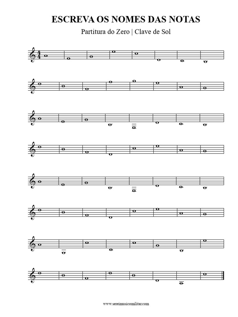 Escreva Os Nomes Das Notas | PDF