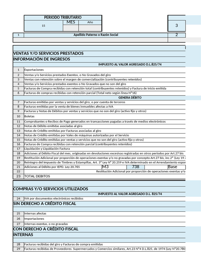 F29 Actualizado 2024-1 | PDF