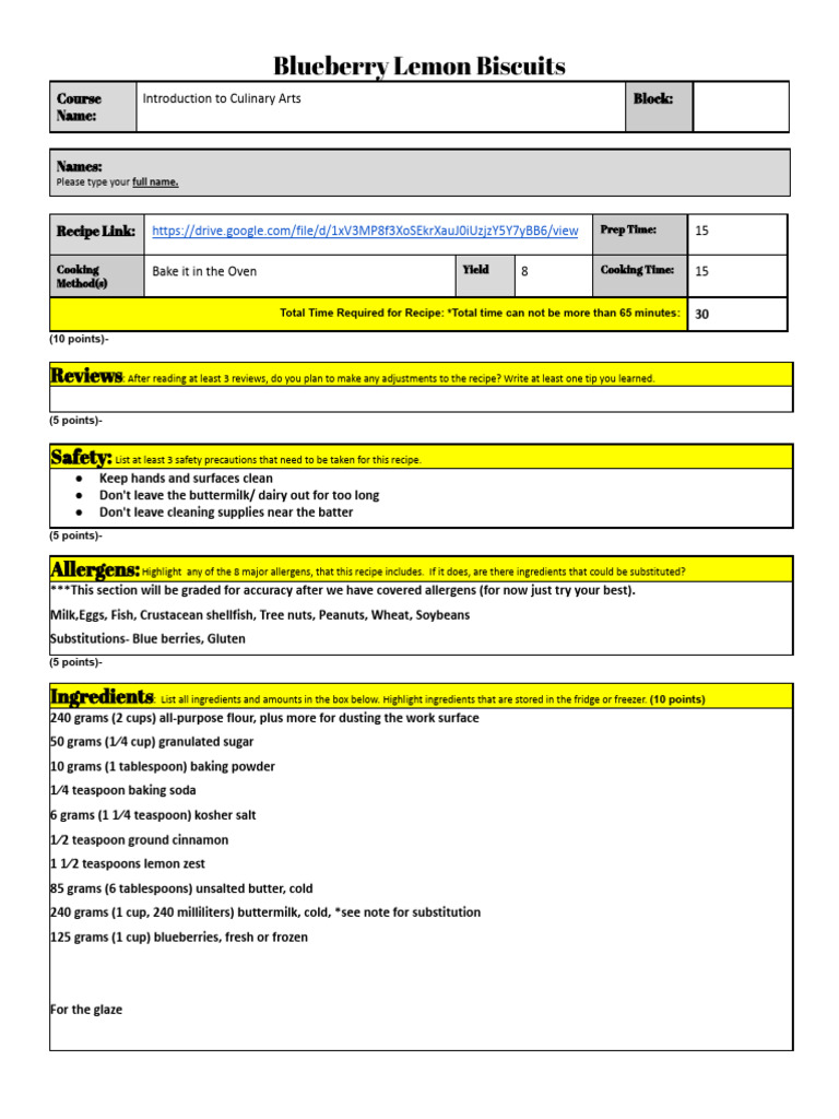 2022-2023 Lab Planning Sheet | PDF
