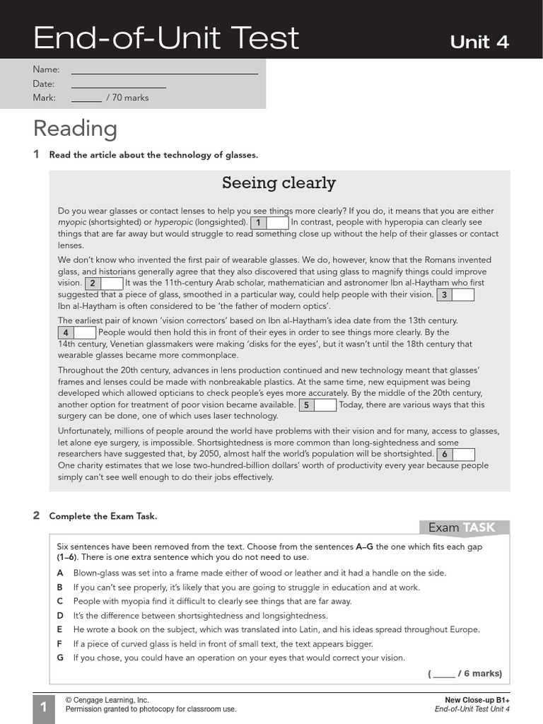 b1 End-Of-Unit Test Unit 4 0 | PDF