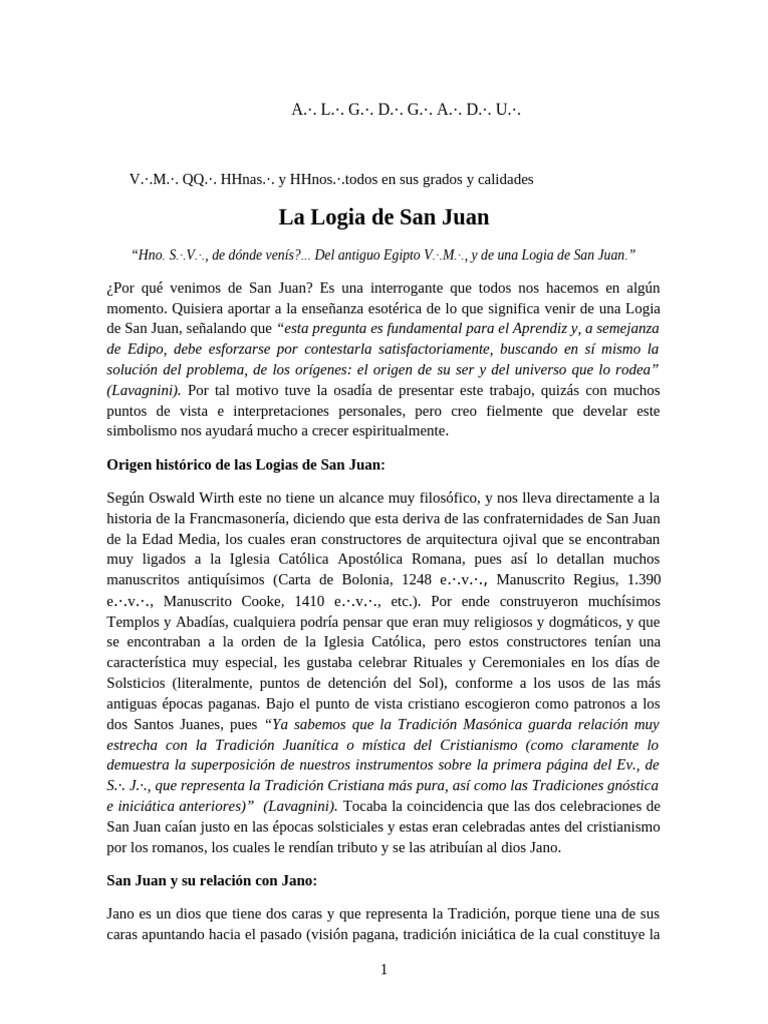 La Logia de San Juan | PDF