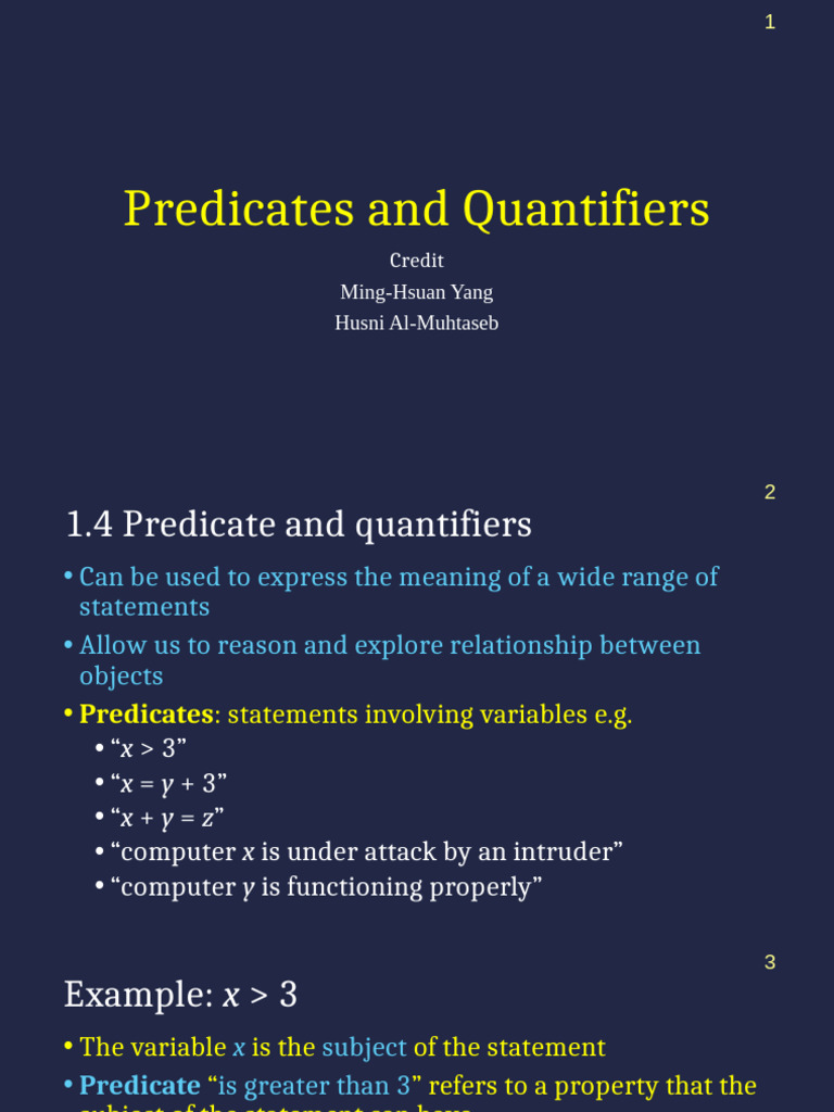 1.4predicates Quantifiers | PDF