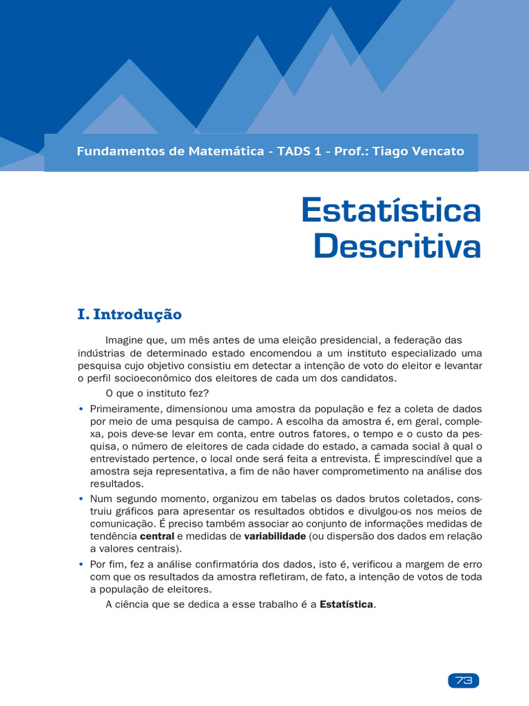 Estatística Aula 1 | PDF