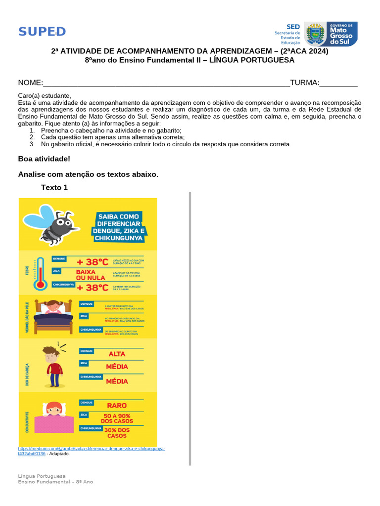 ADAPTADA - 2 ACA - LP 8ºano | PDF