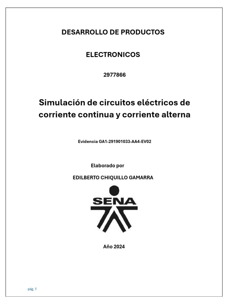 Simulación de Circuitos Eléctricos de Corriente Continua y Corriente Alterna. | PDF