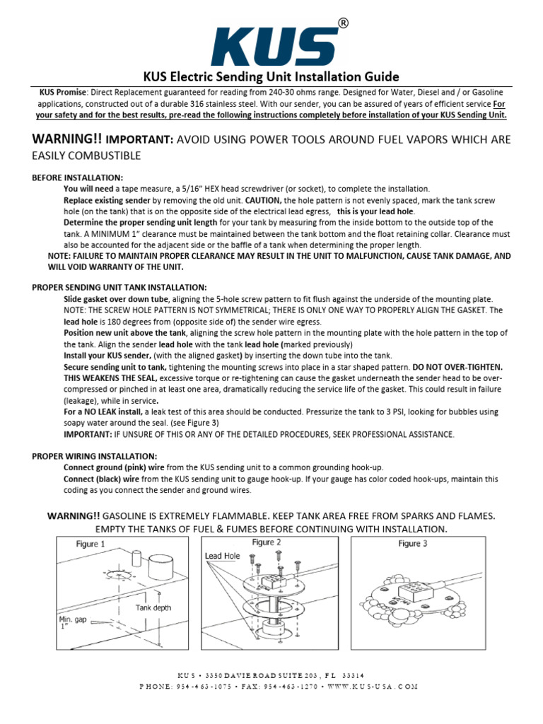 KUS-USA_SendingUnit_Installation_v4 | PDF