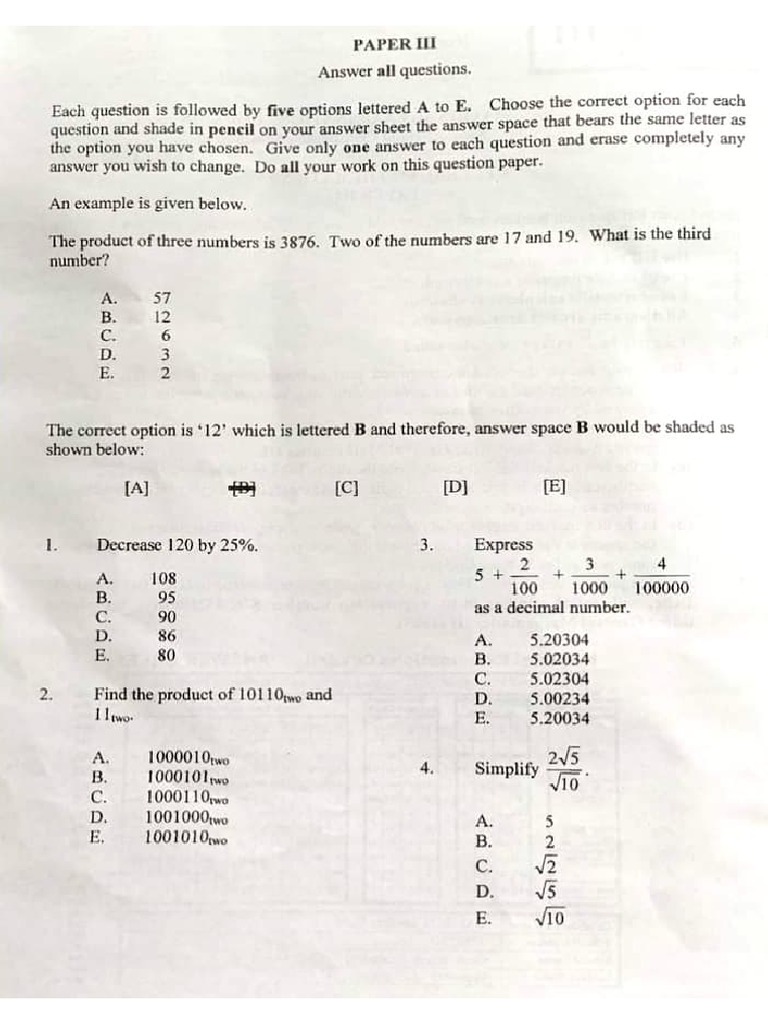 Neco 2023 Objective Past Questions. - 080507 | PDF