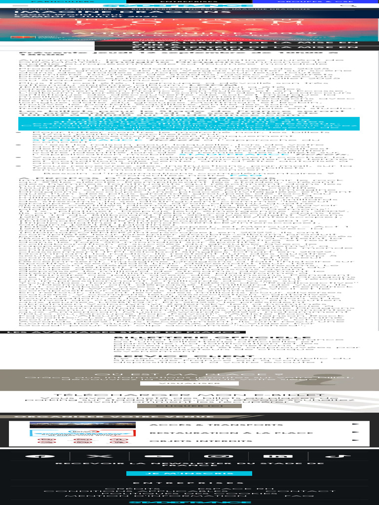 Concert IMAGINE DRAGONS 05072025 Stade de France | PDF