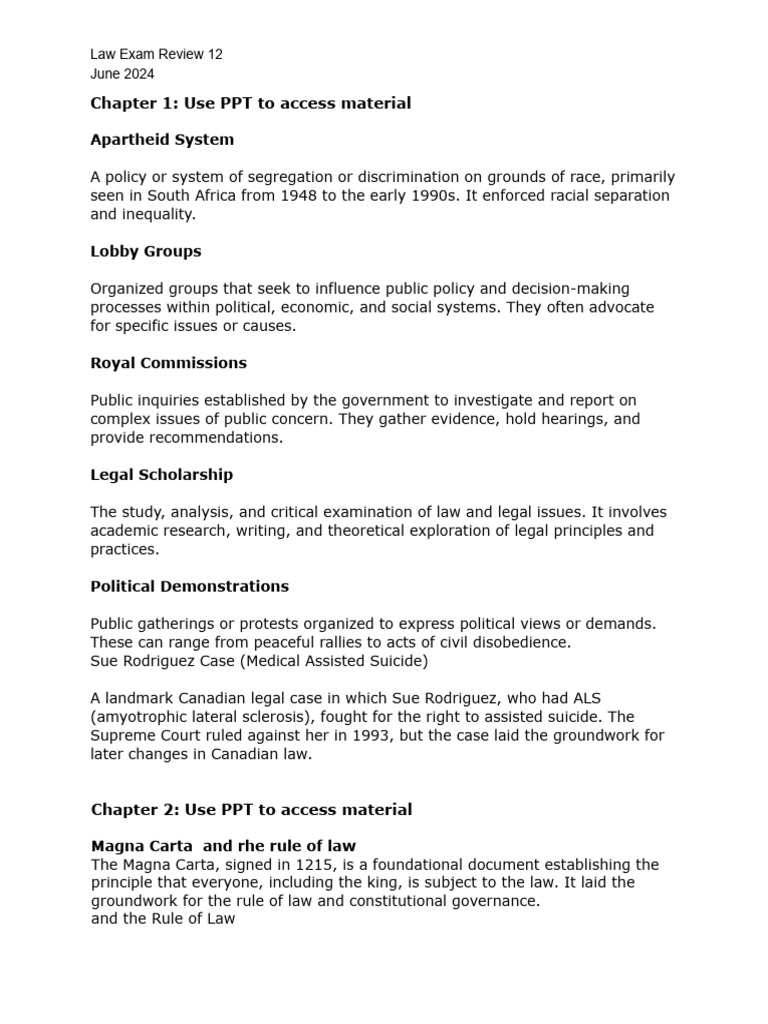 Law Exam Review | PDF | Court System Of Canada | Feminism