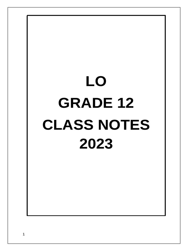 2023 LO Exam Notes | PDF