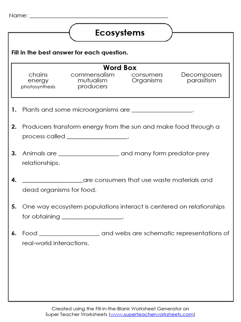 Ecosystems | PDF
