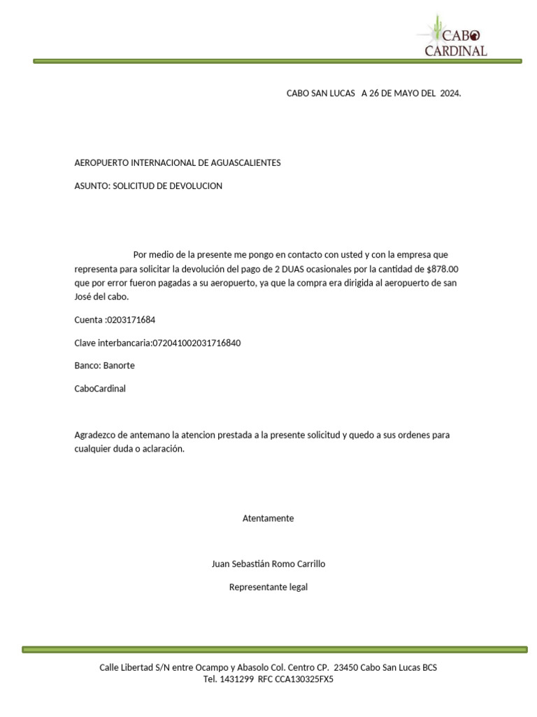 Hoja Membretada CABO CARDINAL (2) | PDF