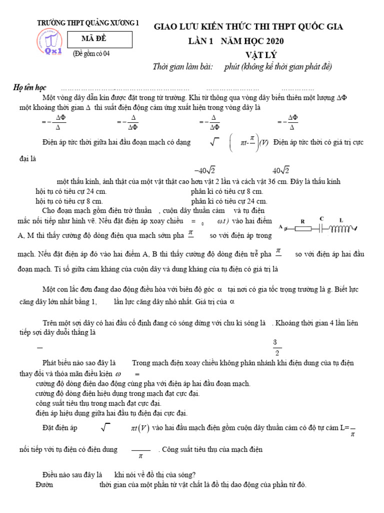 Trư NG THPT Qu NG Xương | PDF