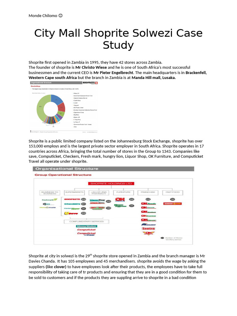 Shoprite Case Study | PDF