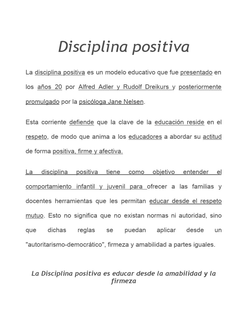 Disciplina Positiva | PDF