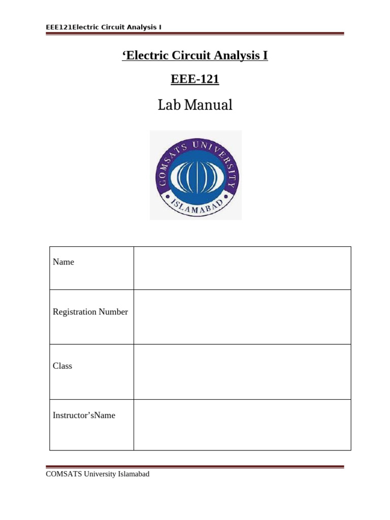 EEE121 ECA I Lab | PDF