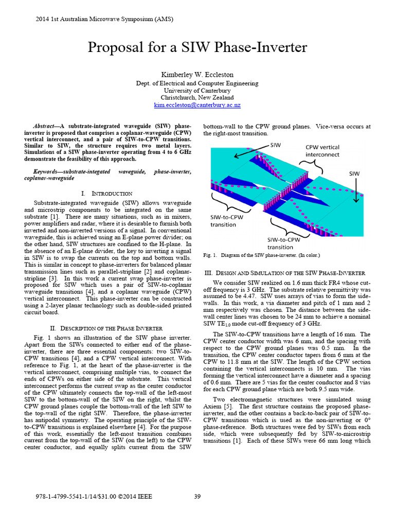 Proposal for a SIW Phase-Inverter | PDF