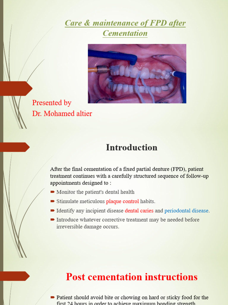 Care & Maintenance of FPD Altier | PDF