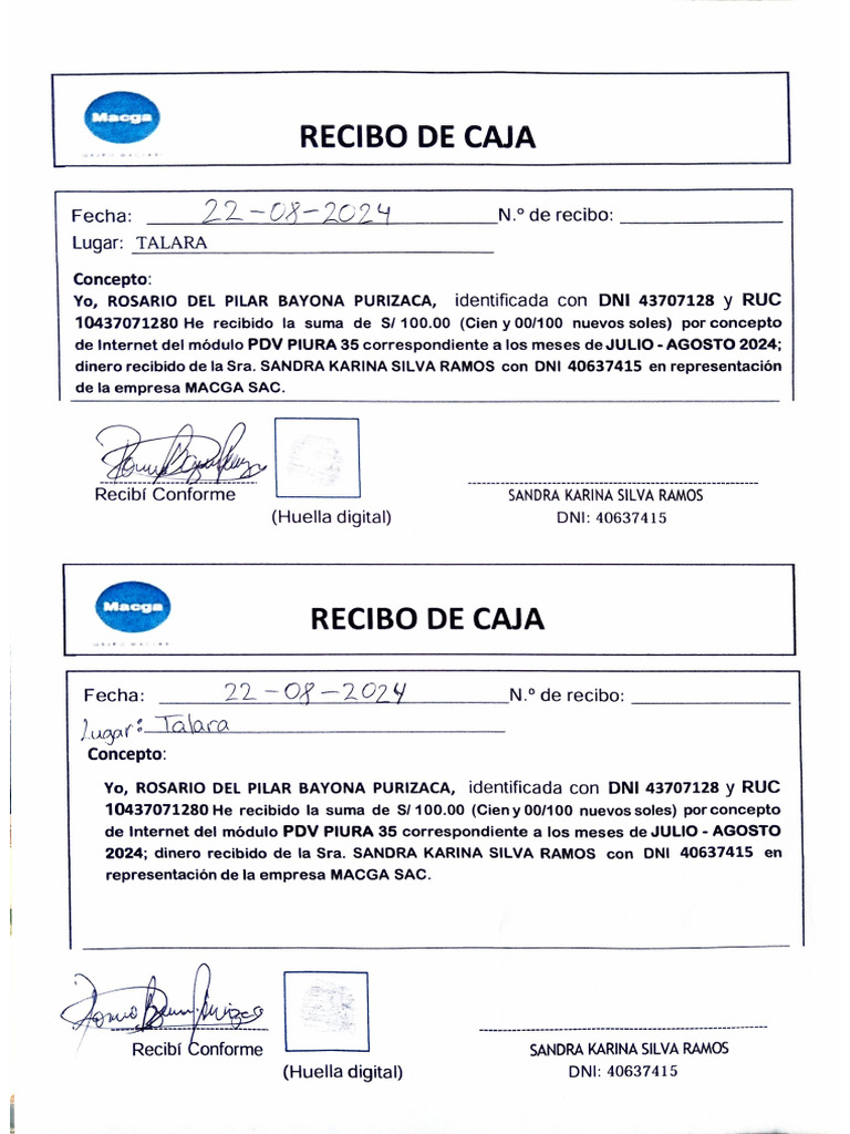 RECIBO DE CAJA | PDF