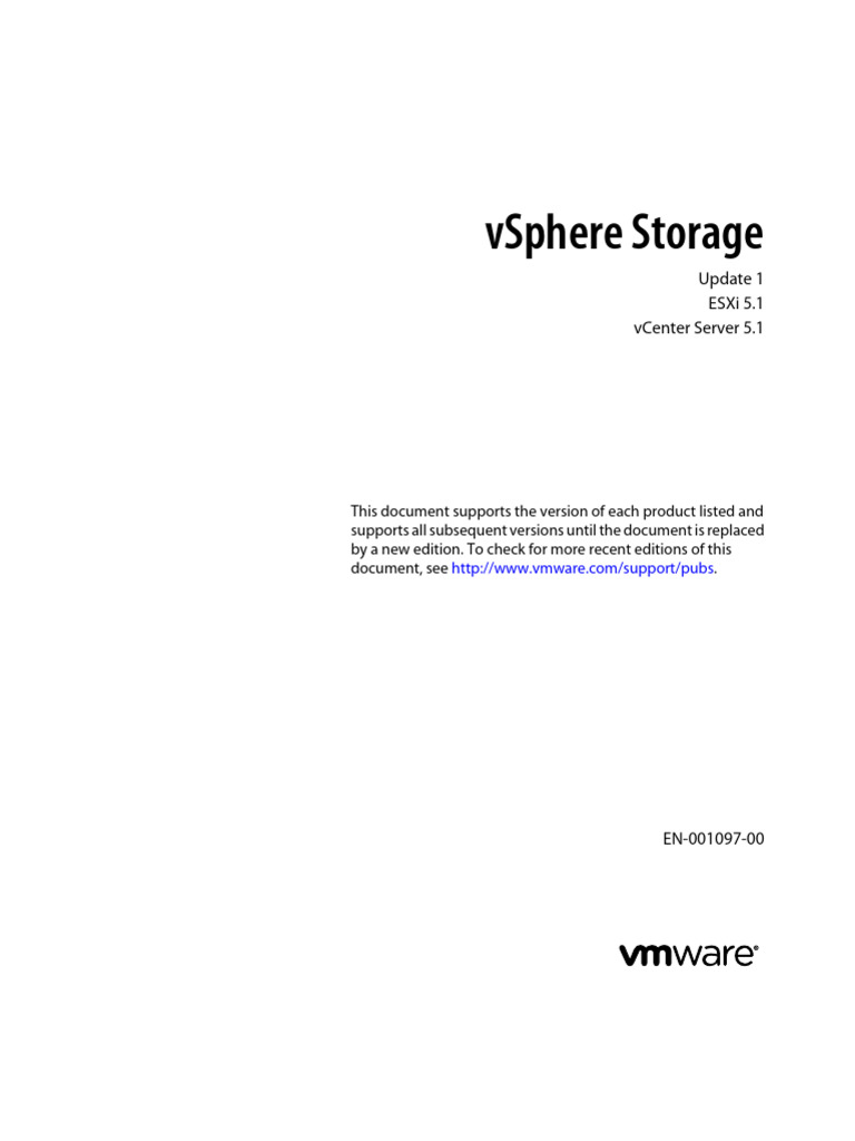 S005 017c Vsphere Esxi Vcenter Server 511 Storage Guide | PDF
