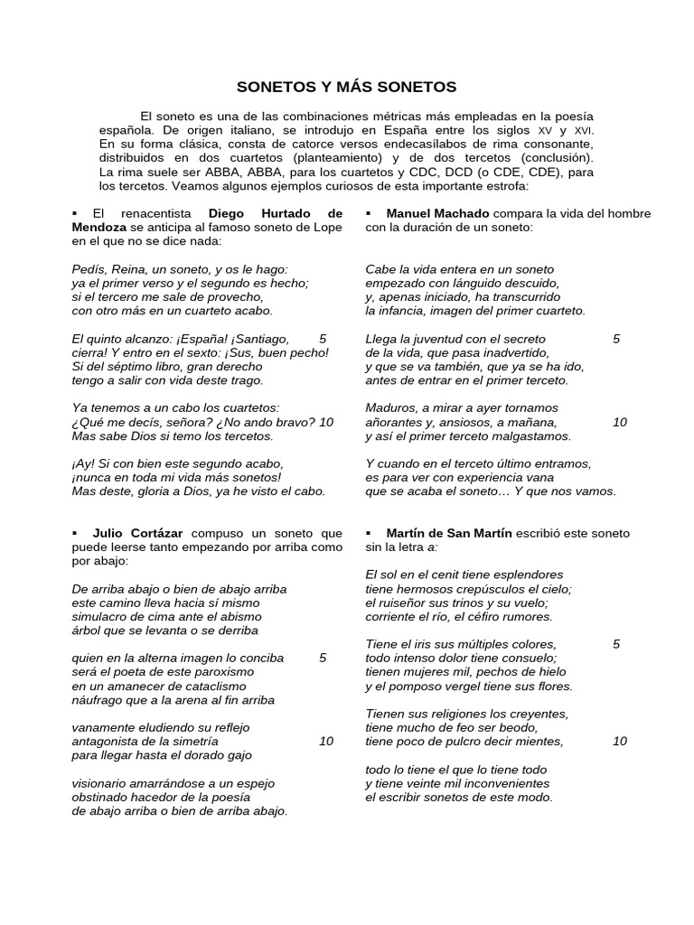 Sonetos y Más Sonetos | PDF