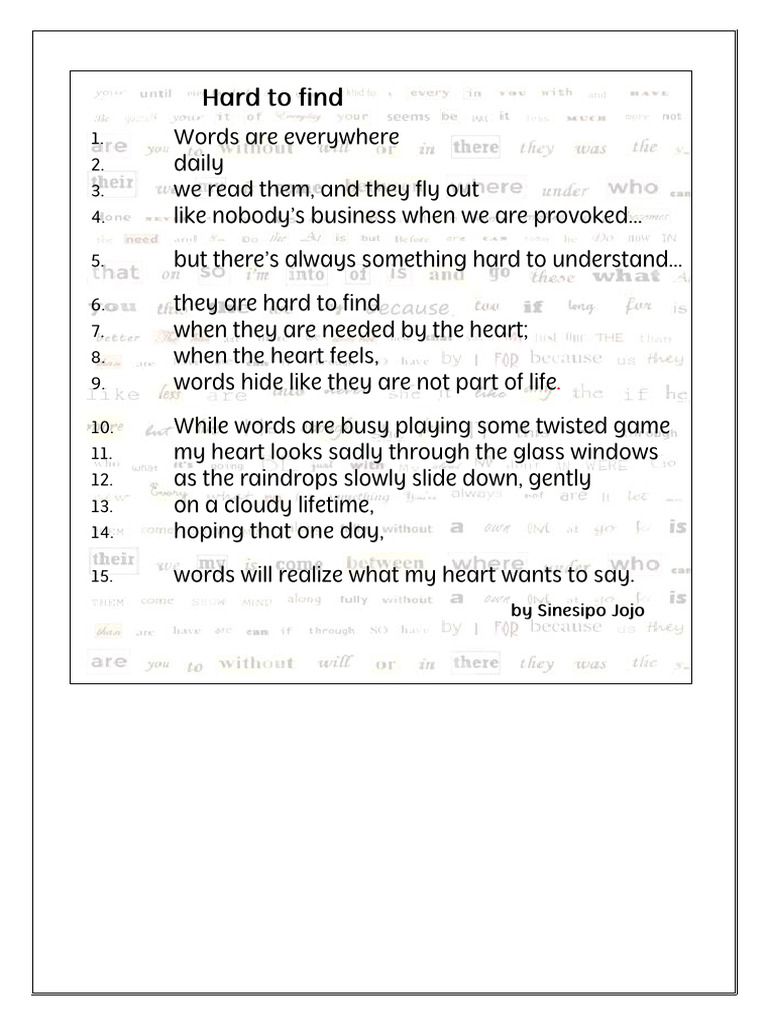 Hard To Find | PDF